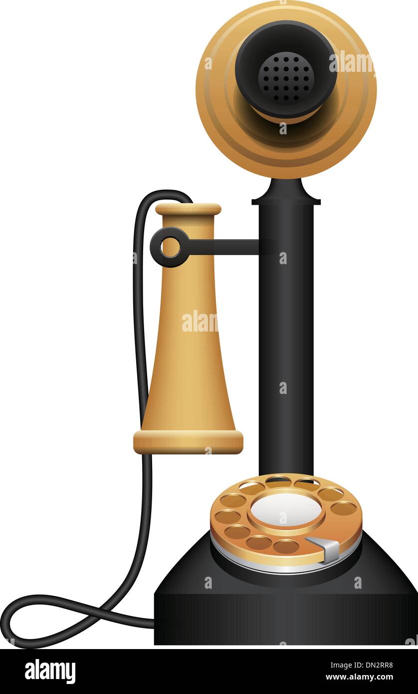 Very old telephone Stock Vector Images - Alamy