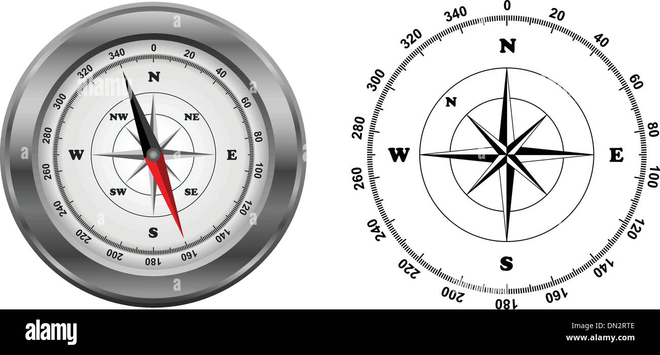 Number black compass Stock Vector Images - Alamy