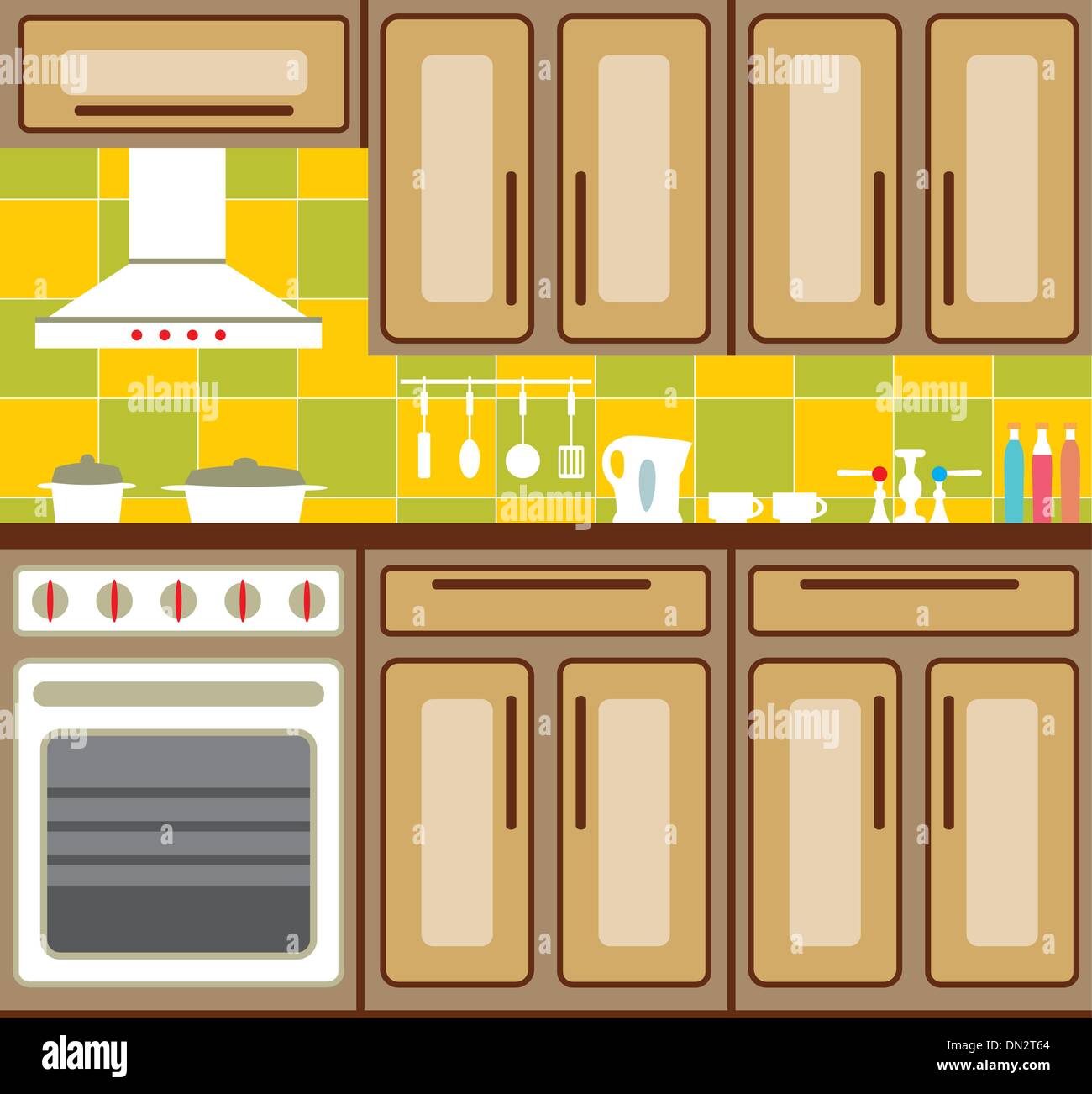 Luxury kitchen living room Stock Vector Images - Alamy