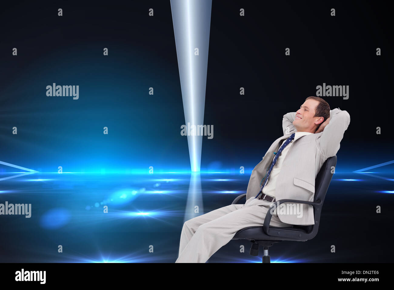 Man leaning back in chair hi-res stock photography and images - Alamy