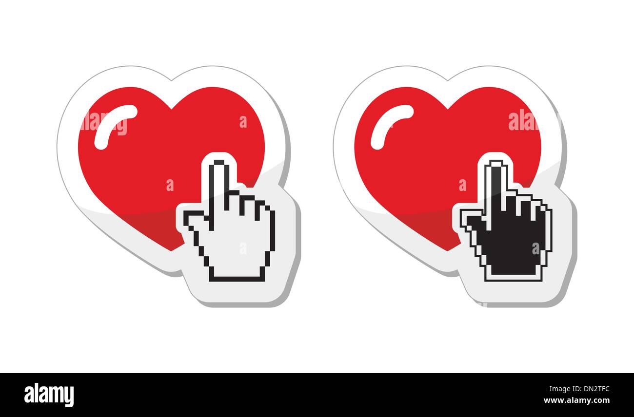 Pixelated heart shape icon vector hi-res stock photography and images ...