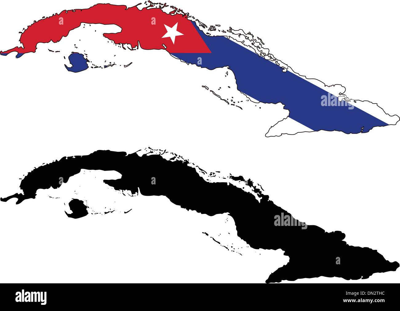 Outline cuba map Stock Vector Images - Alamy