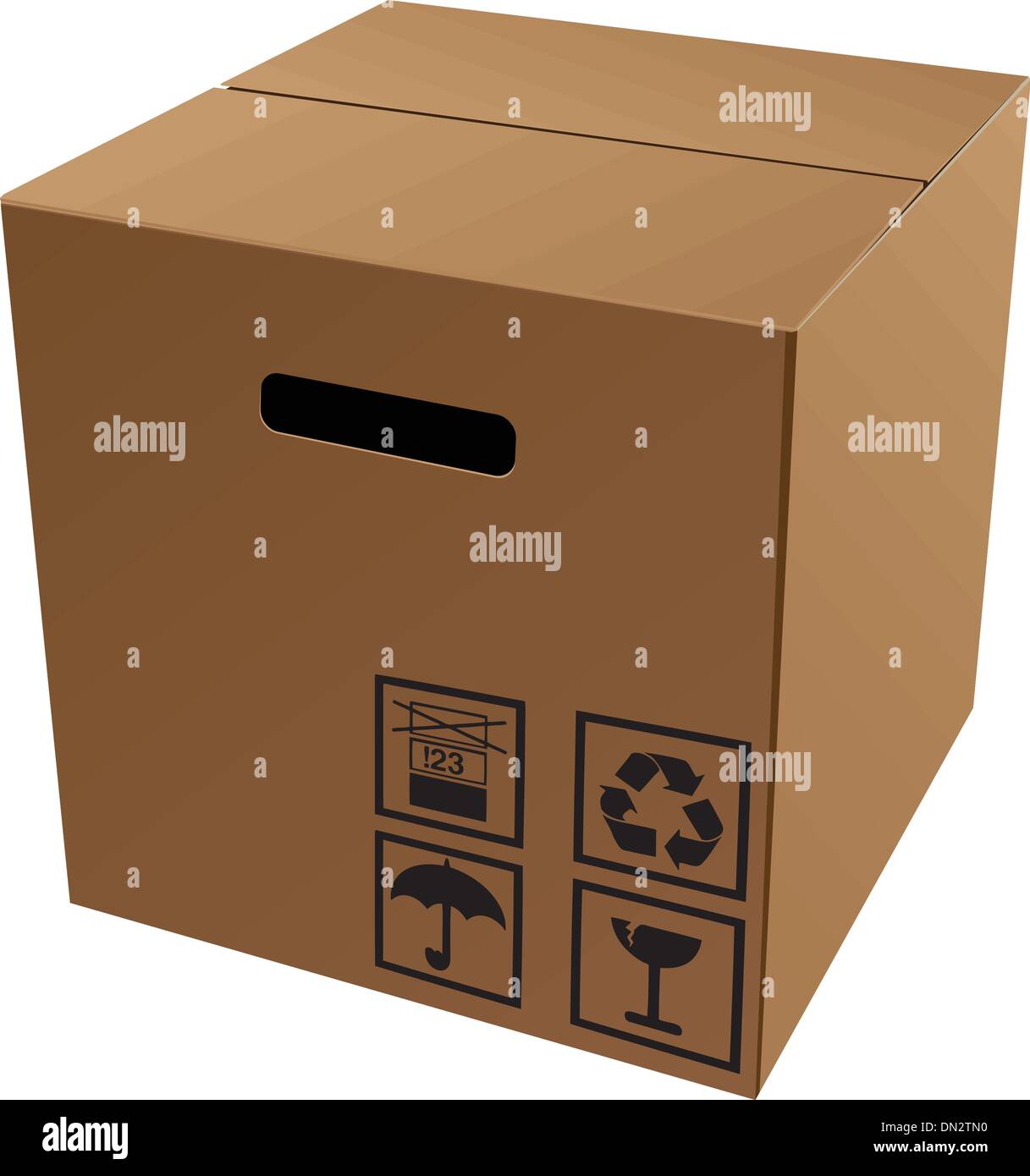 Cardboard packaging with symbols Stock Vector Image & Art - Alamy
