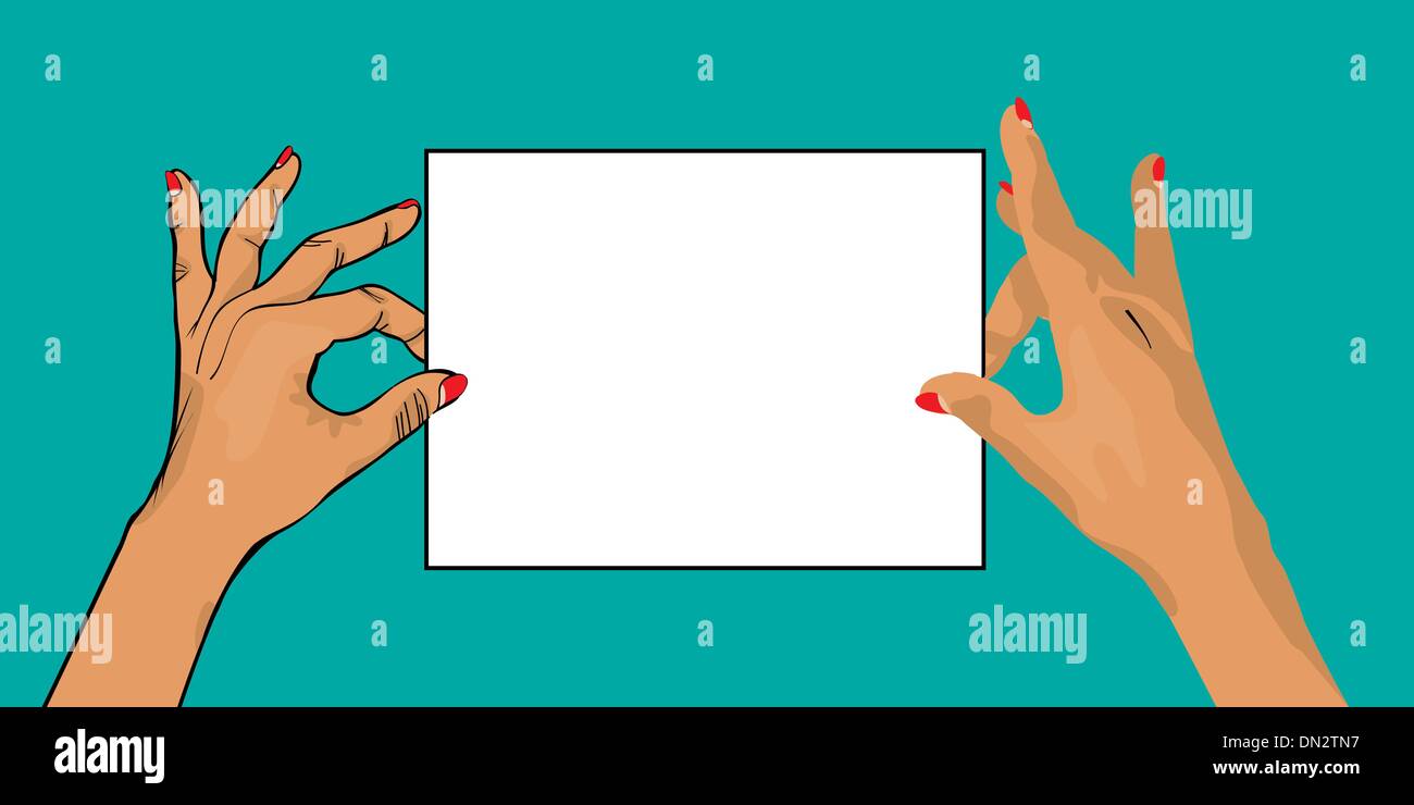 Hands holding banner Stock Vector Image & Art - Alamy