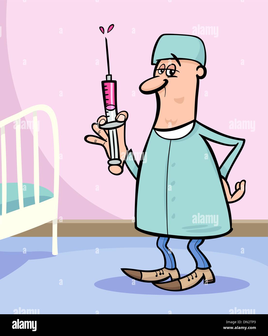 Doctor professional character syringe Stock Vector Images - Alamy