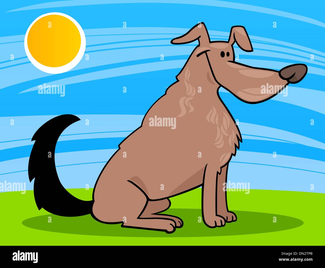 Cute sitting dog cartoon illustration hi-res stock photography and ...