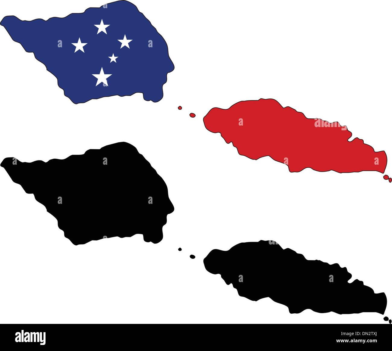 Samoa map vector outline hi-res stock photography and images - Alamy