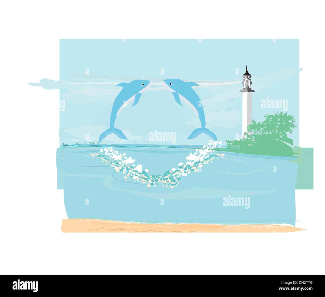 Fish island lighthouse Stock Vector Images - Alamy
