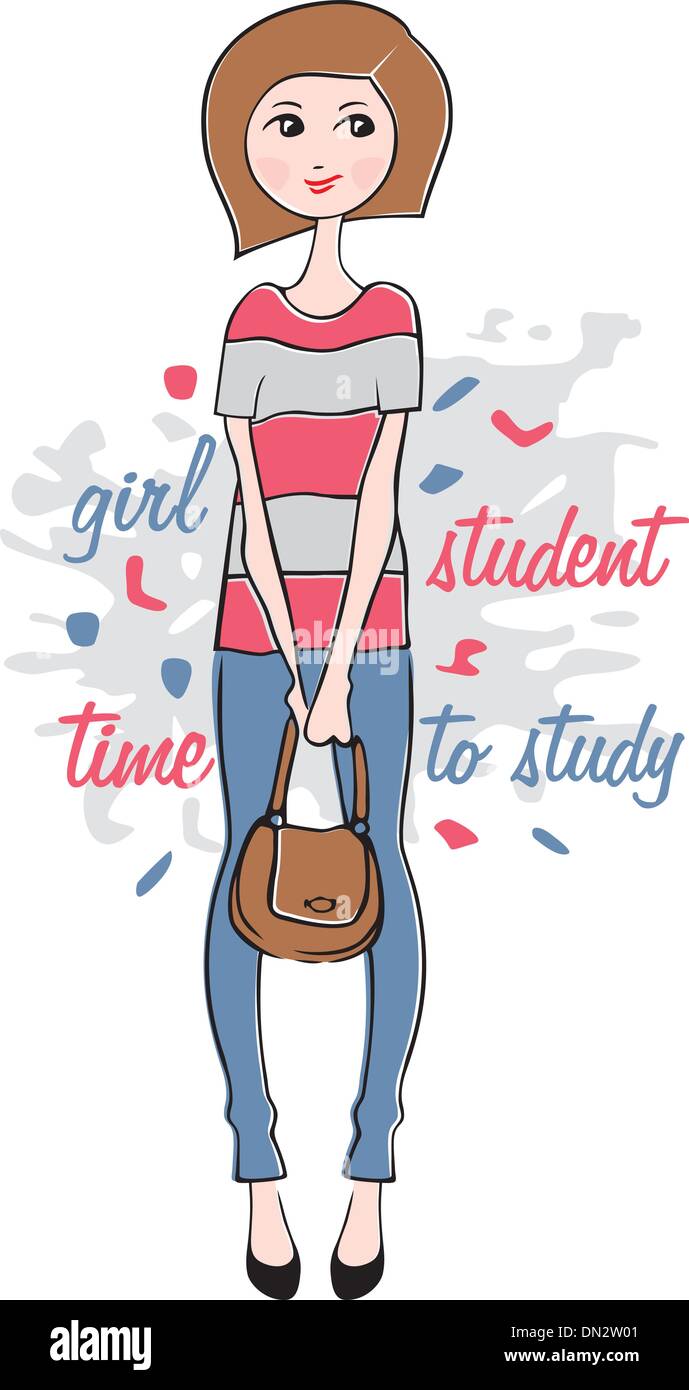 Girl paper bag fashion Stock Vector Images - Alamy