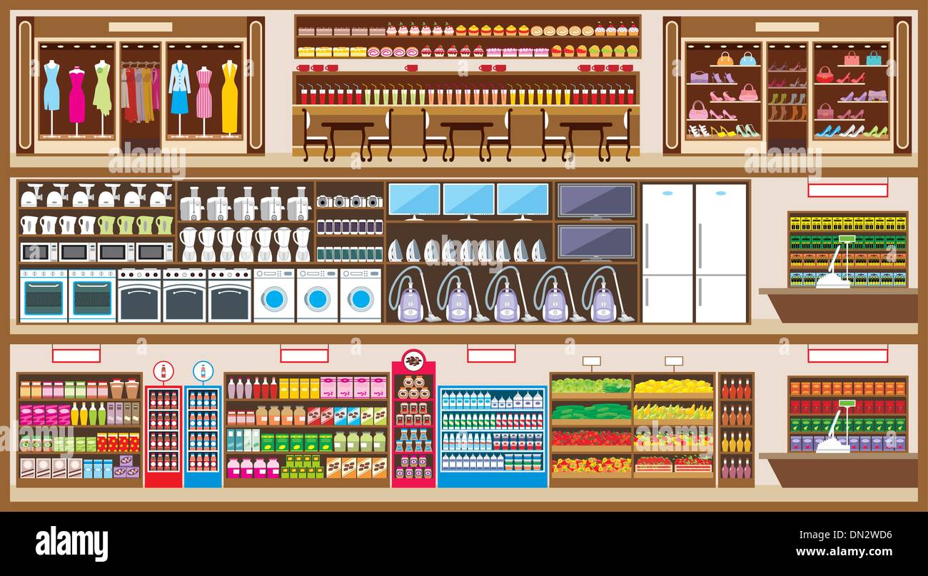 Juice in store Stock Vector Images - Alamy