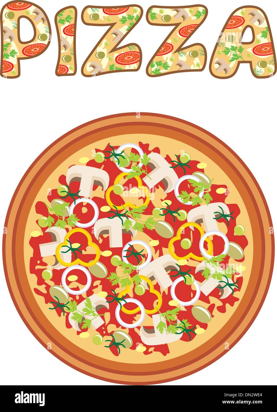 Dough pizza cartoon vector Stock Vector Images - Alamy