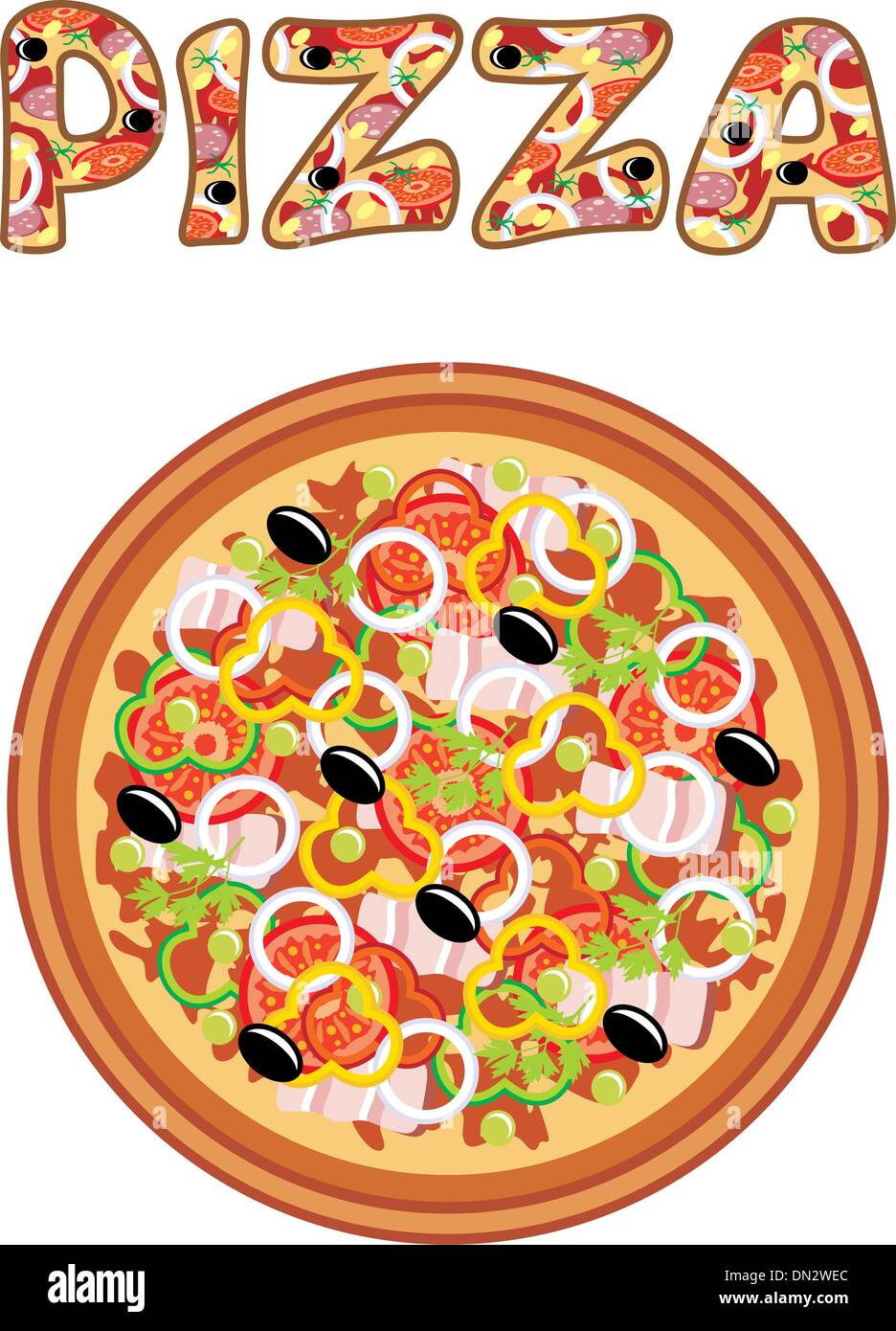 Pizza word Stock Vector Images - Alamy