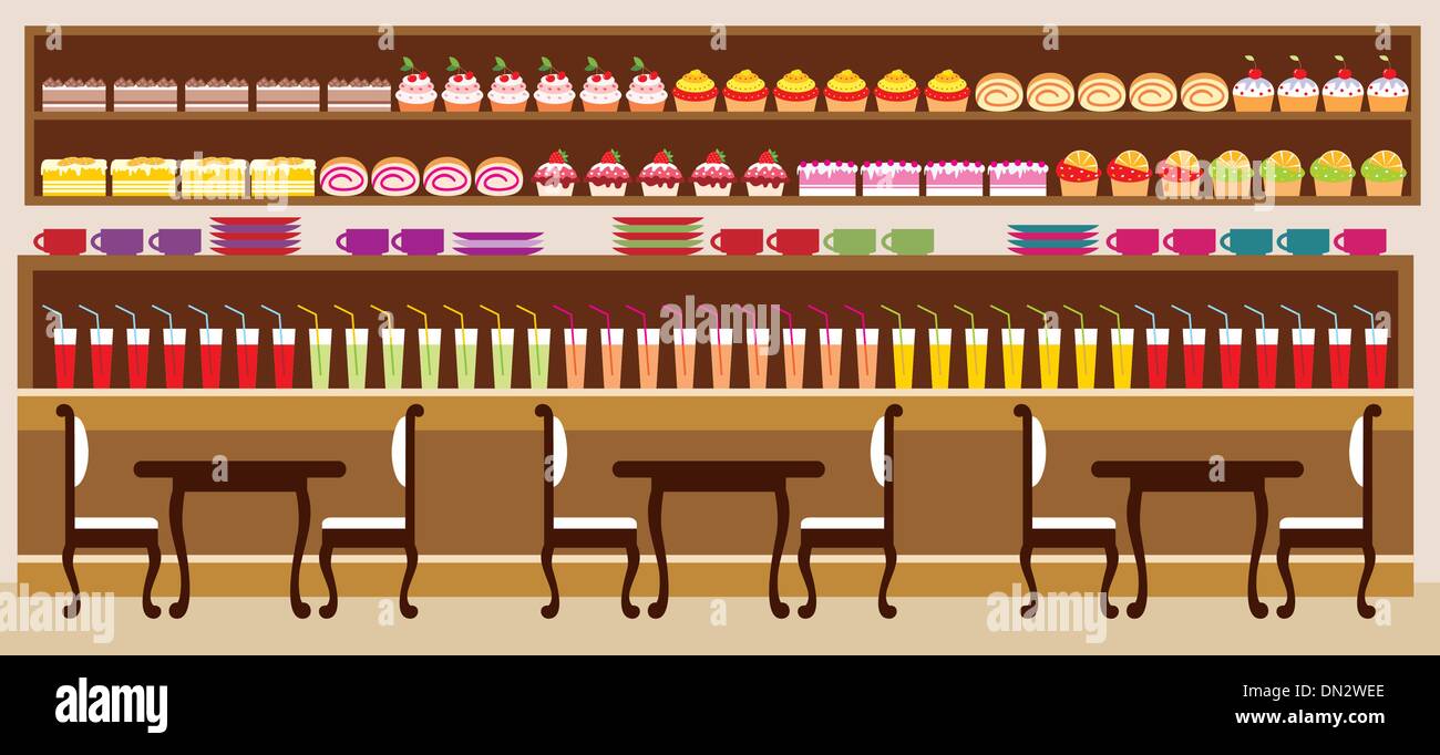 Cafe pastry Stock Vector Images - Alamy