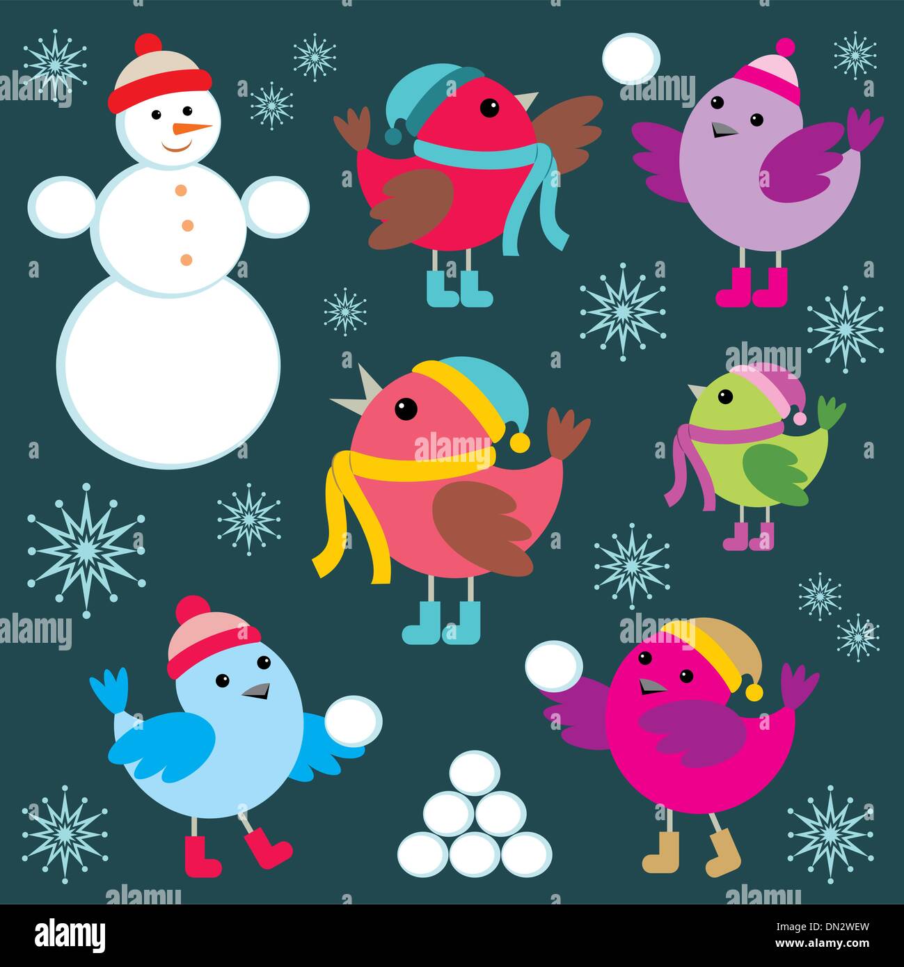 Winter snow man Stock Vector Images - Alamy