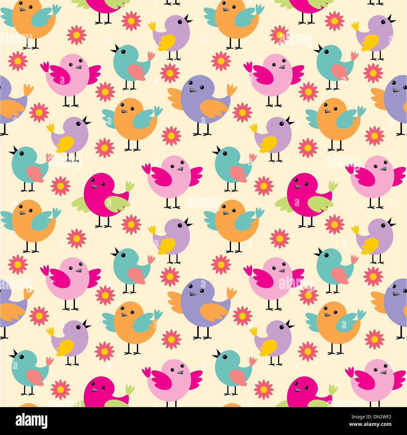 Seamless Birds Pattern Stock Vector Image & Art - Alamy