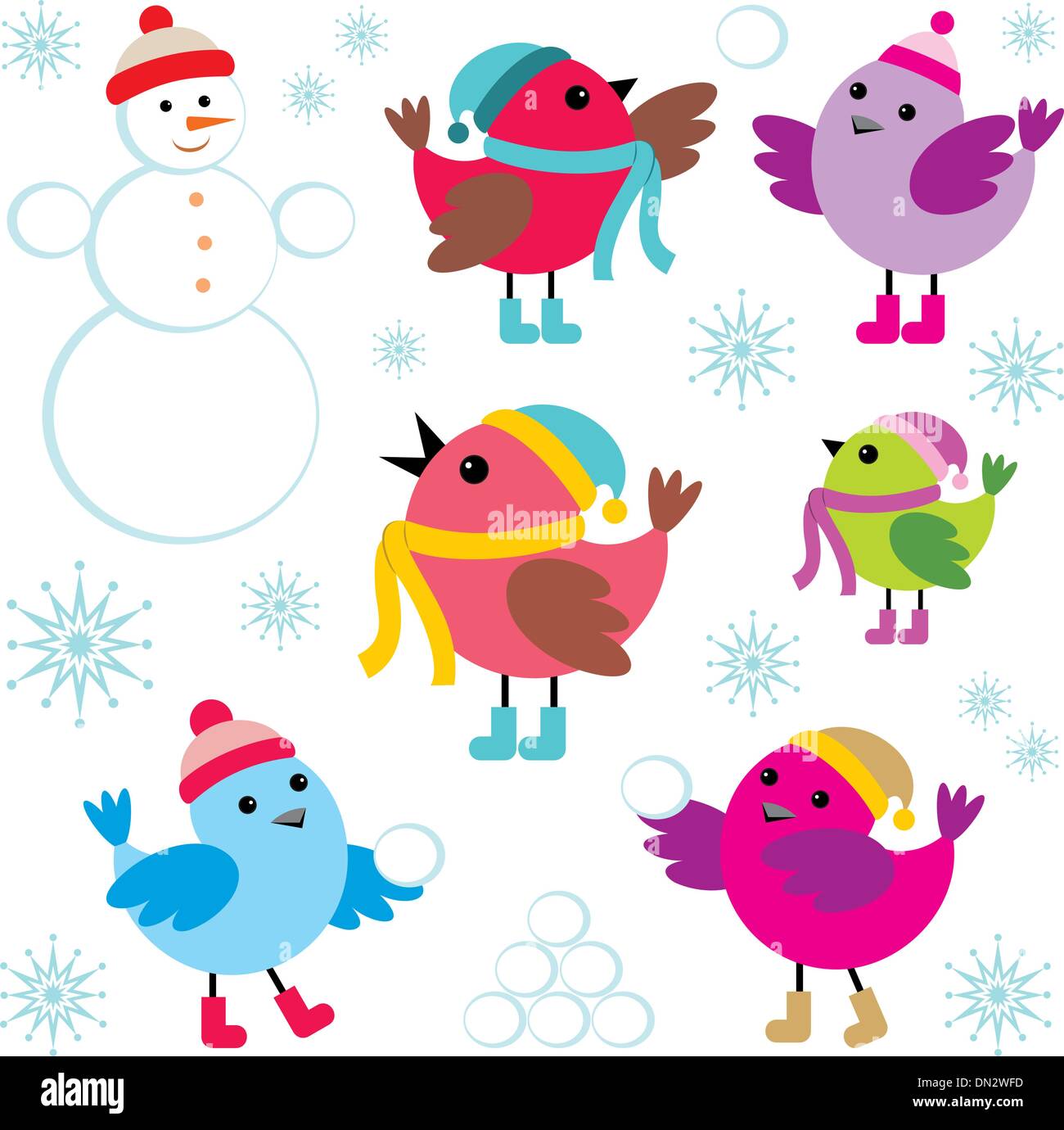 Snow white birds cartoon hi-res stock photography and images - Alamy