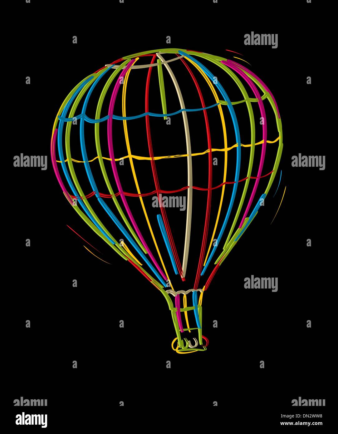 Hot air balloon inflate sky Stock Vector Images - Alamy