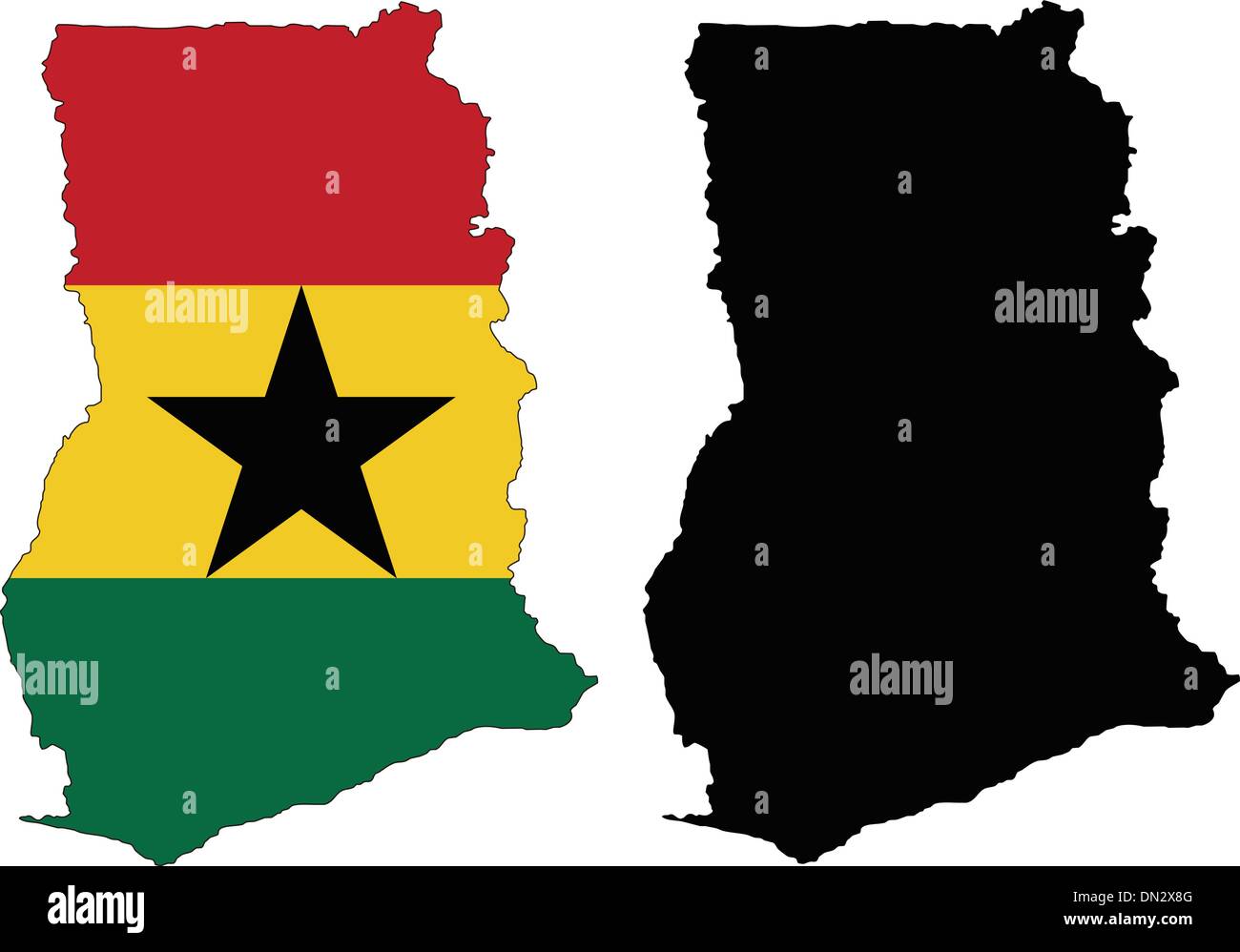 Outline map ghana hi-res stock photography and images - Alamy