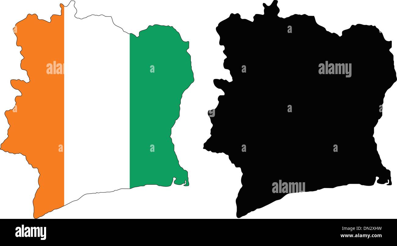 Ivory coast map vector vectors hi-res stock photography and images - Alamy