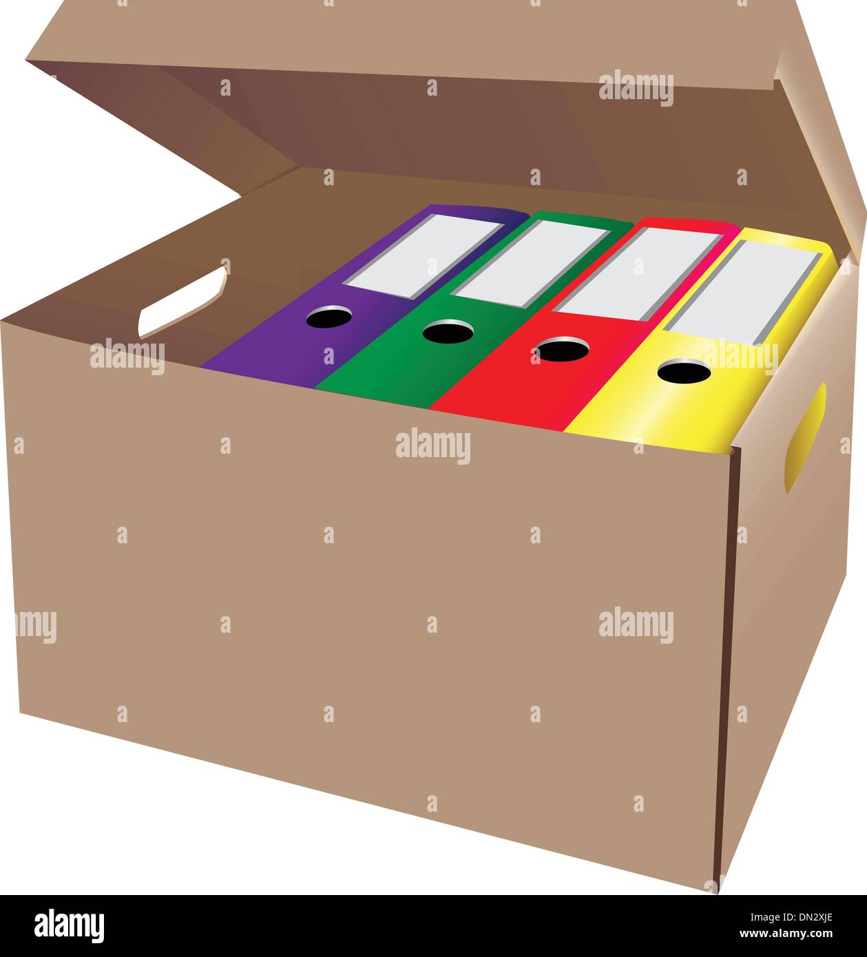 Cardboard box with office folders Stock Vector Image & Art - Alamy