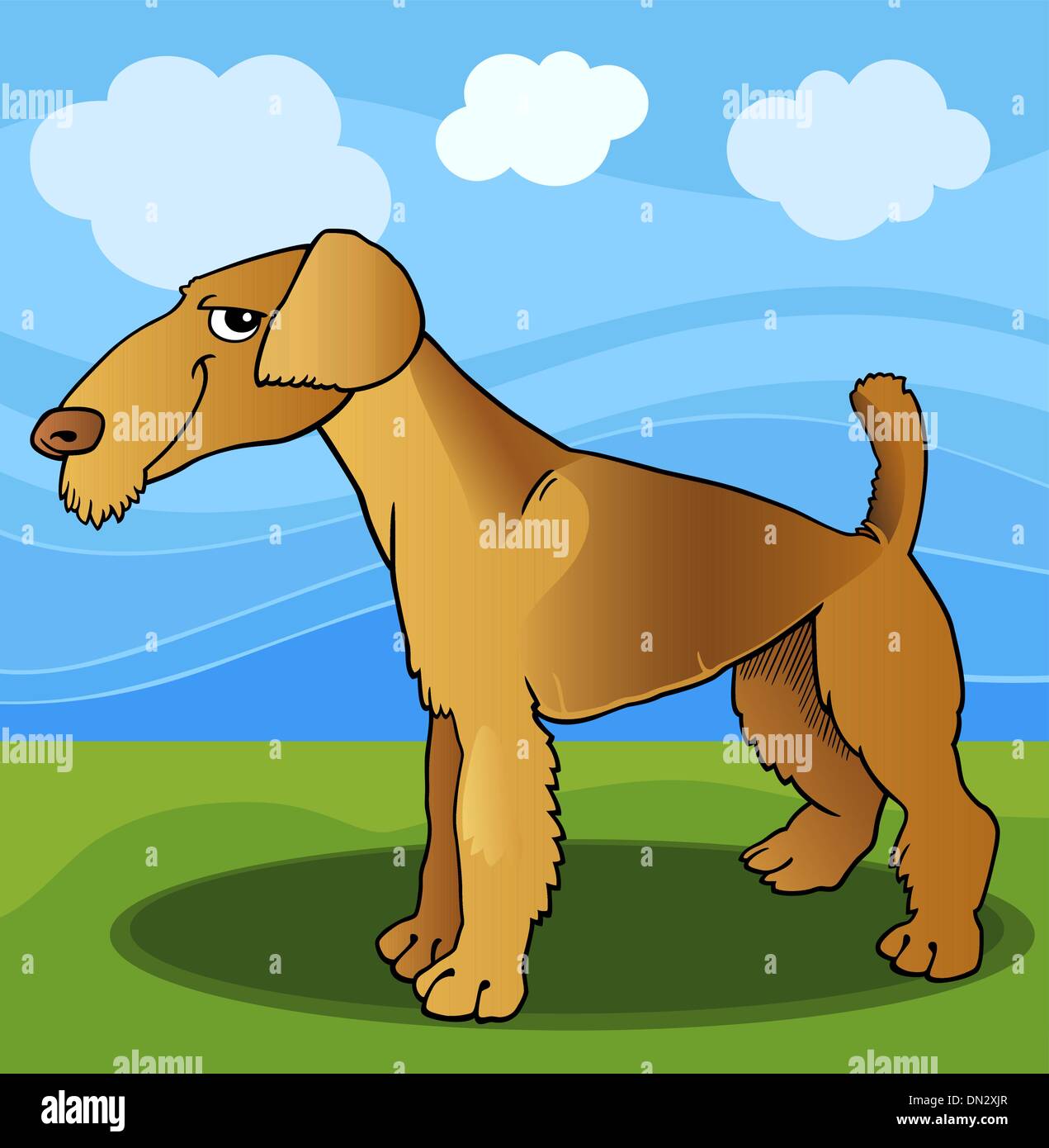 airedale terrier dog cartoon illustration Stock Vector Image & Art - Alamy