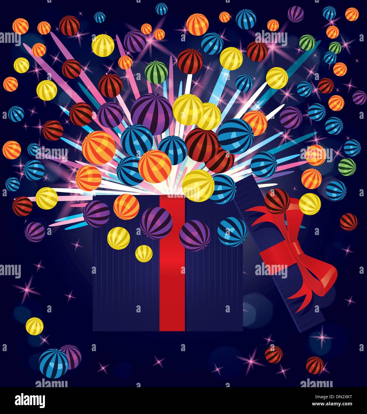 Magic light gift box balls vector Stock Vector Image & Art - Alamy