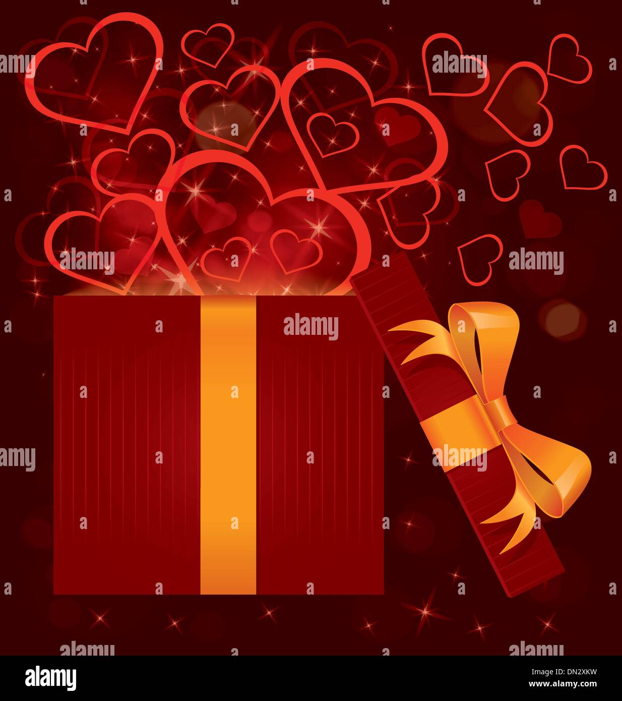 Magic light gift box hearts vector Stock Vector Image & Art - Alamy
