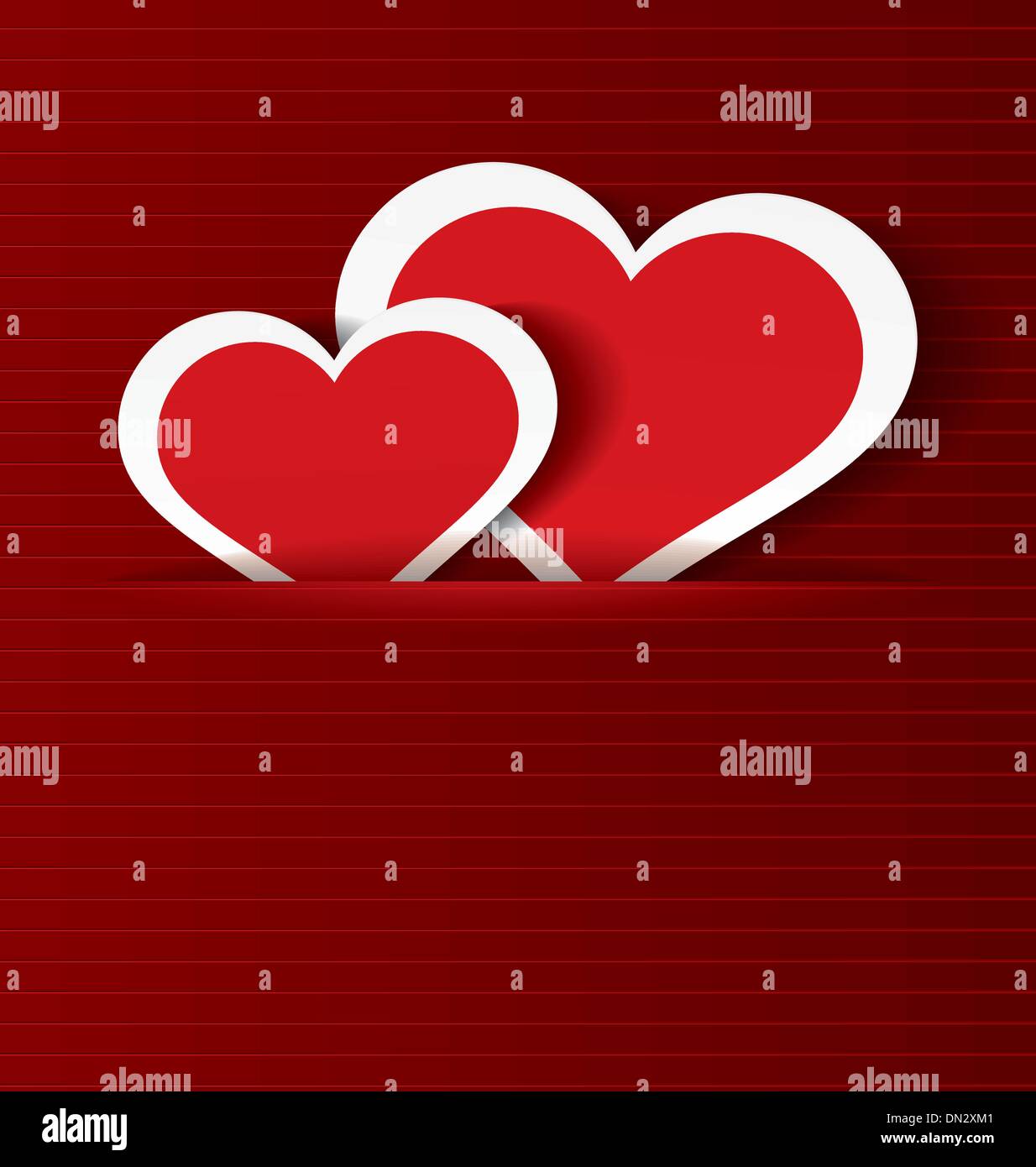 Paper hearts in red Stock Vector Images - Alamy