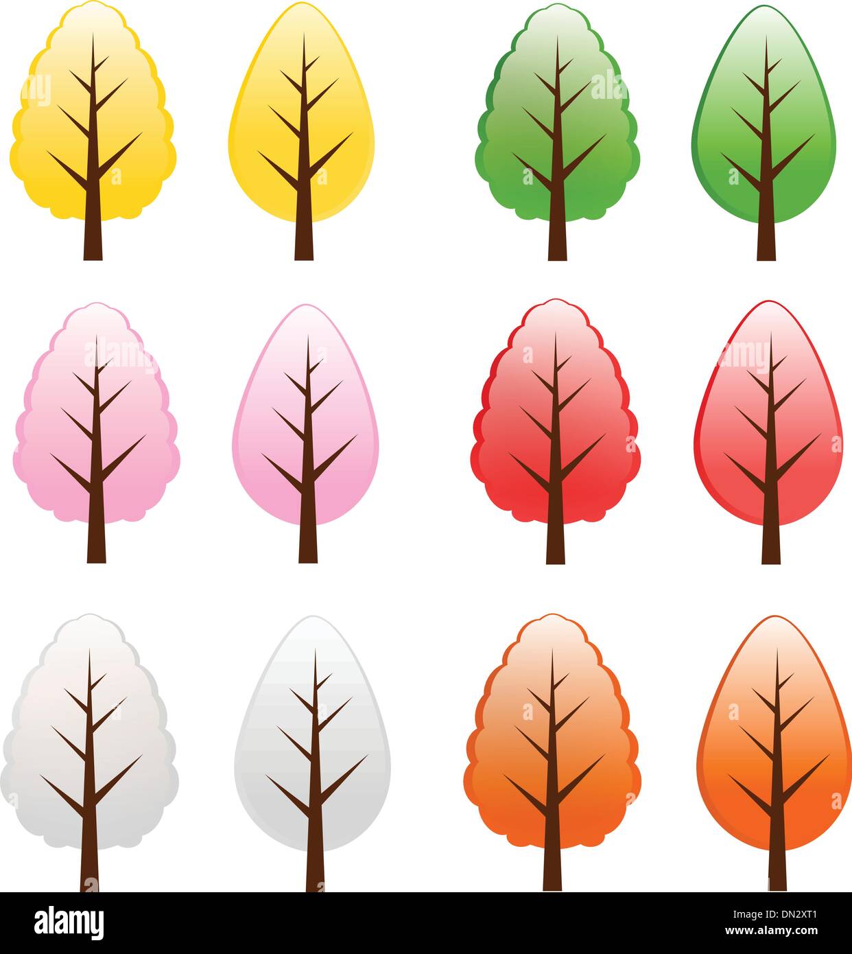 colorful tree isolated Stock Vector Image & Art - Alamy