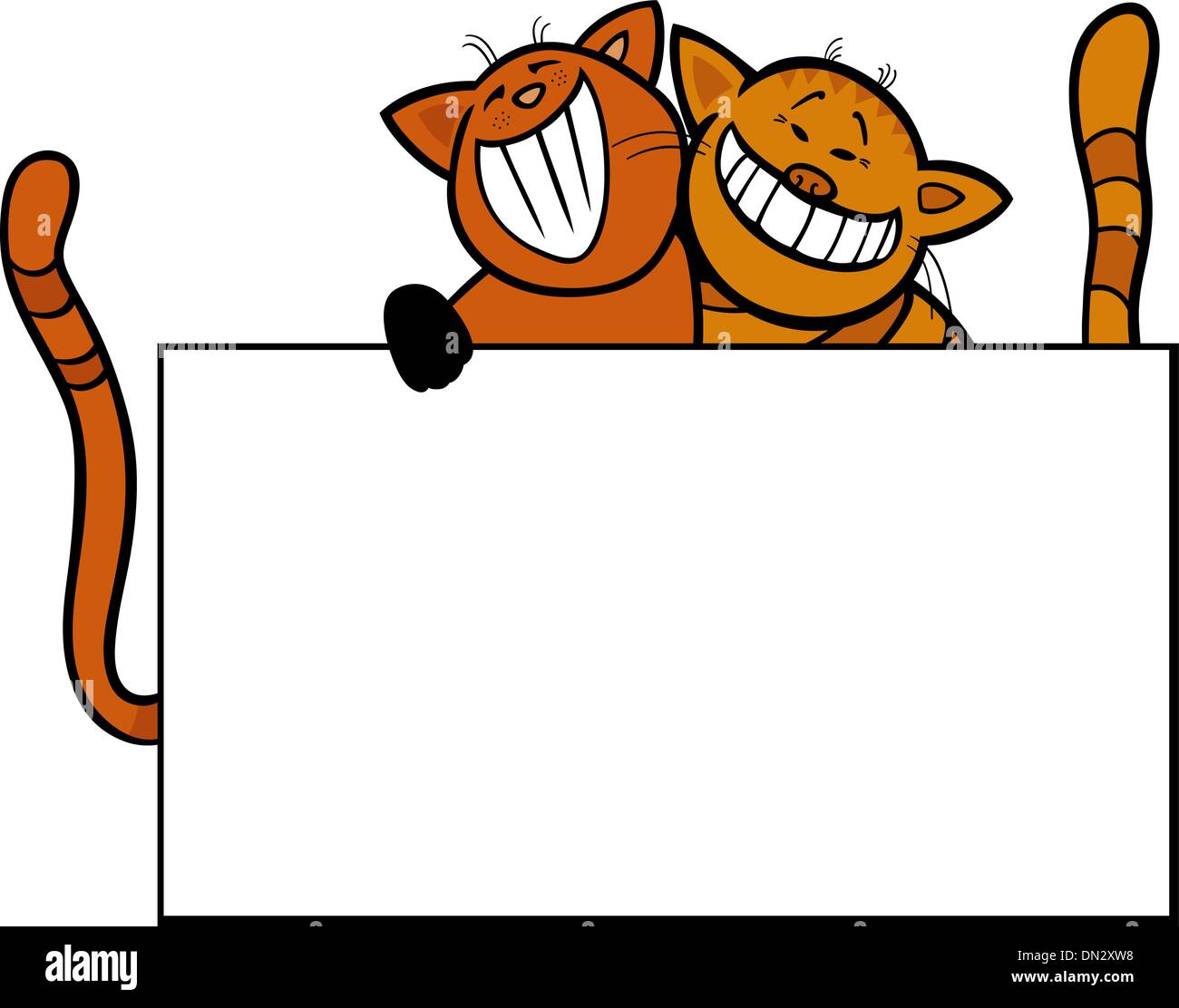 cartoon cats with board or card Stock Vector Image & Art - Alamy