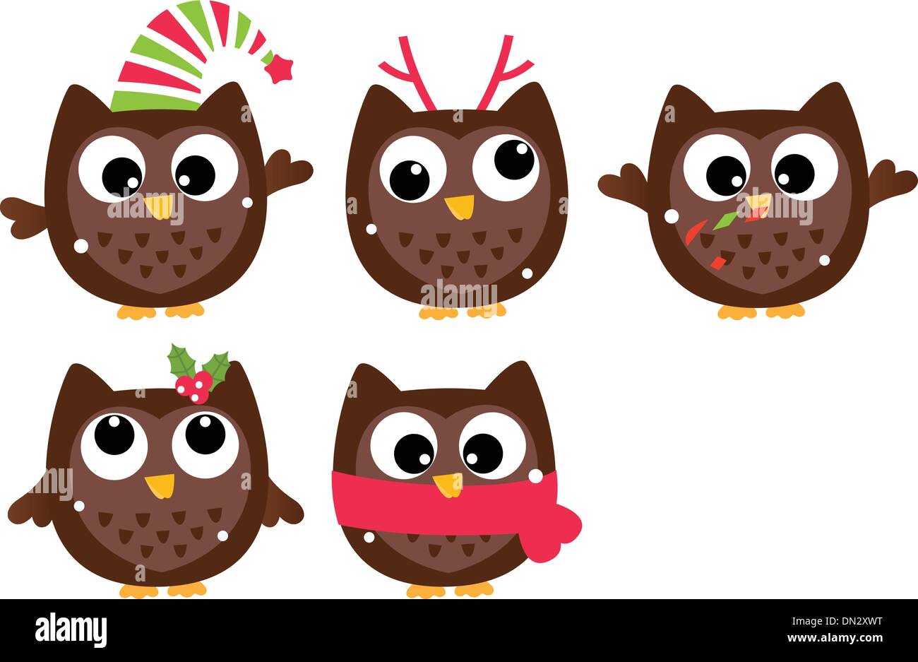 Cute Owl Christmas Clip Art