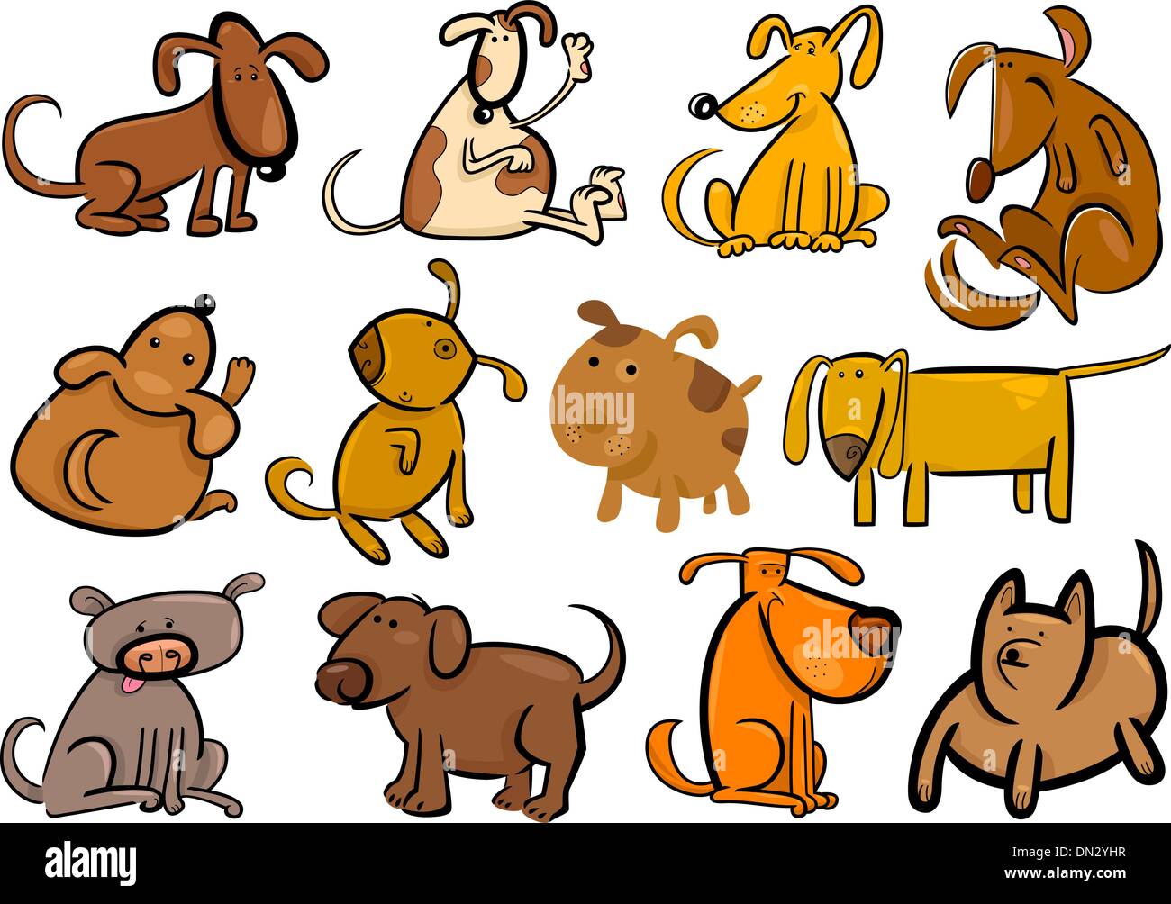 cartoon dogs or puppies big set Stock Vector Image & Art - Alamy