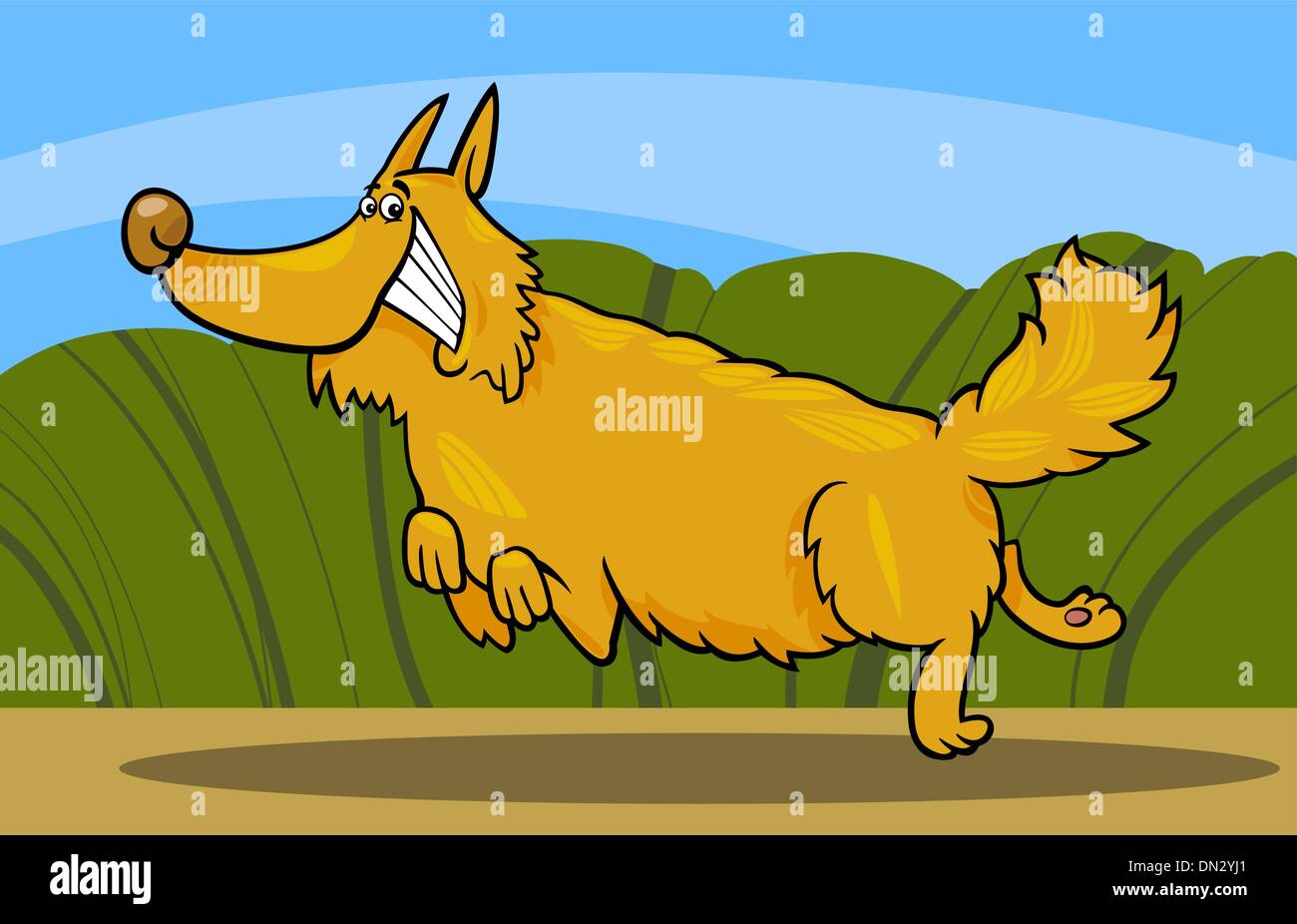 cartoon happy shaggy playful dog Stock Vector Image & Art - Alamy