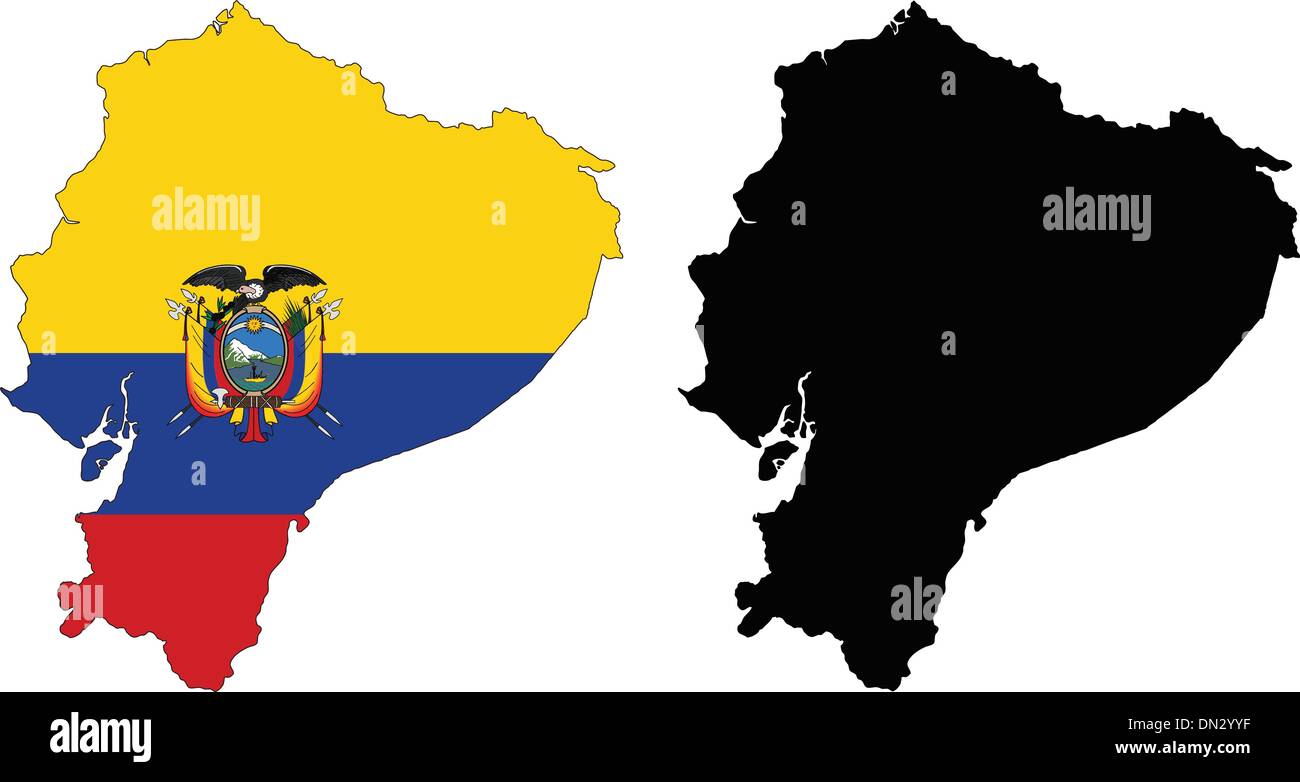 Outline map country ecuador Stock Vector Images - Alamy