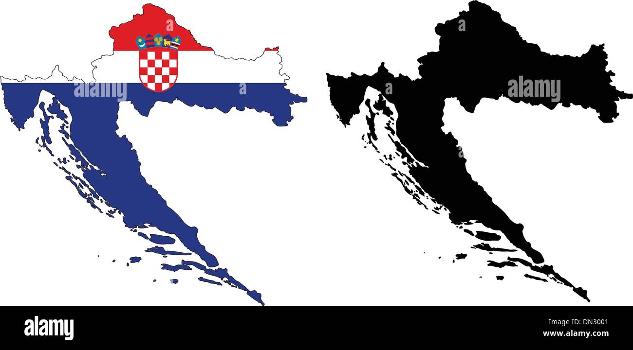 Croatia map outline vector hi-res stock photography and images - Alamy