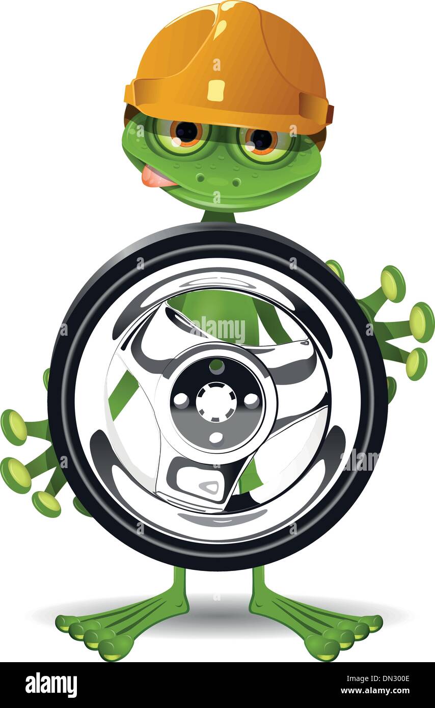 Frog and the wheel Stock Vector Image & Art - Alamy