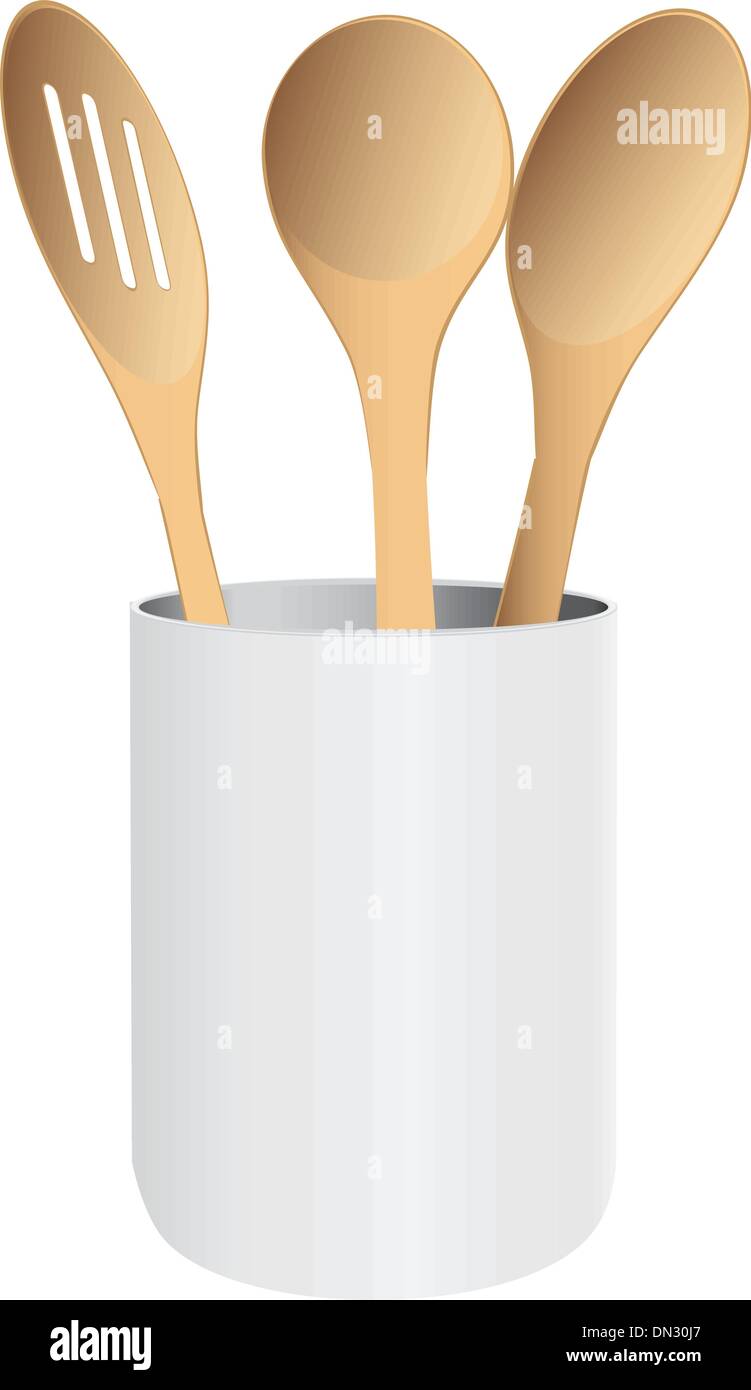 Glass and spoon stand Stock Vector Images - Alamy