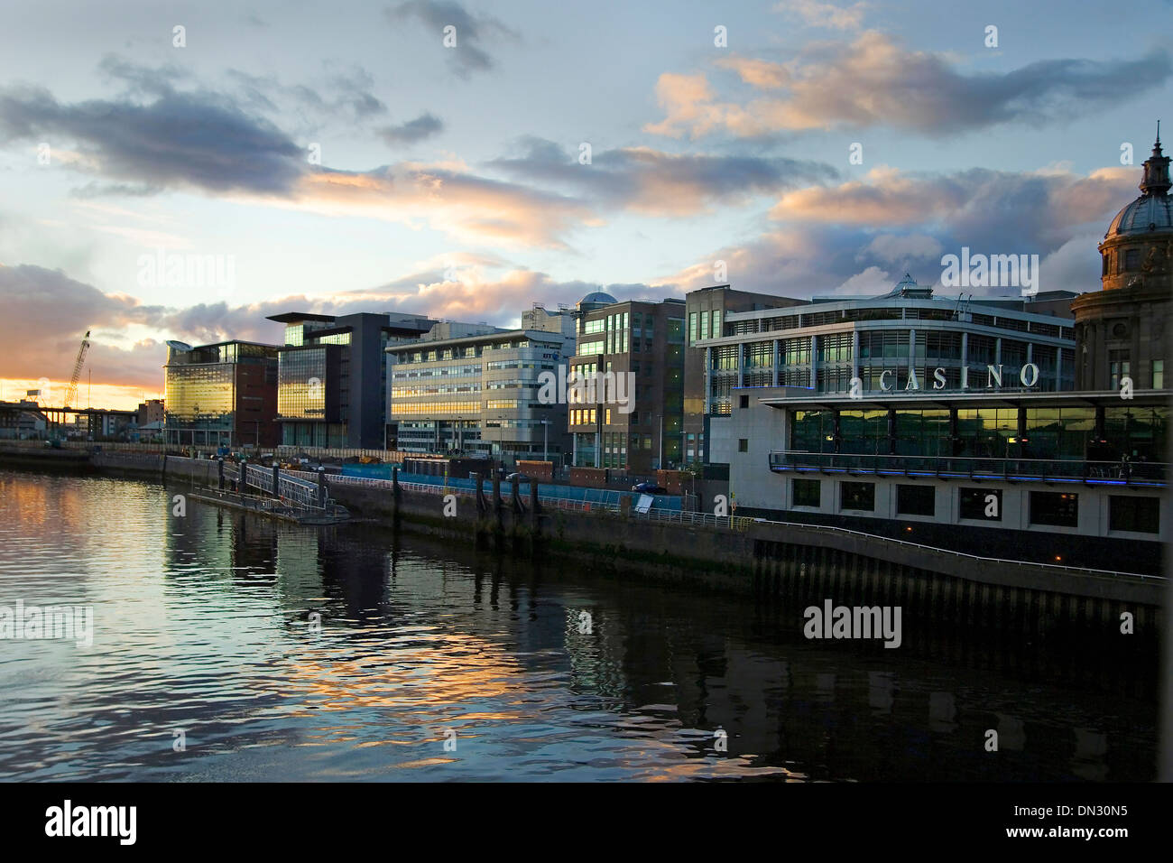 view of the broomielaw on the clyde in glasgow with bt building on ...
