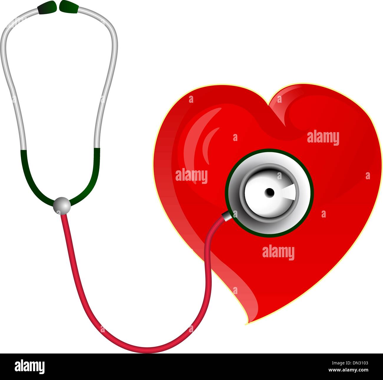 Heart with stethoscope Stock Vector Images - Alamy