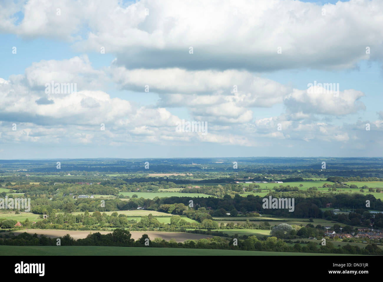 View over English countryside at Steyning, in West Sussex, England, UK ...