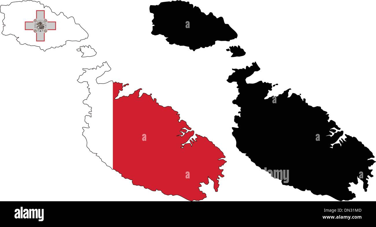 Map of malta vector vectors hi-res stock photography and images - Alamy