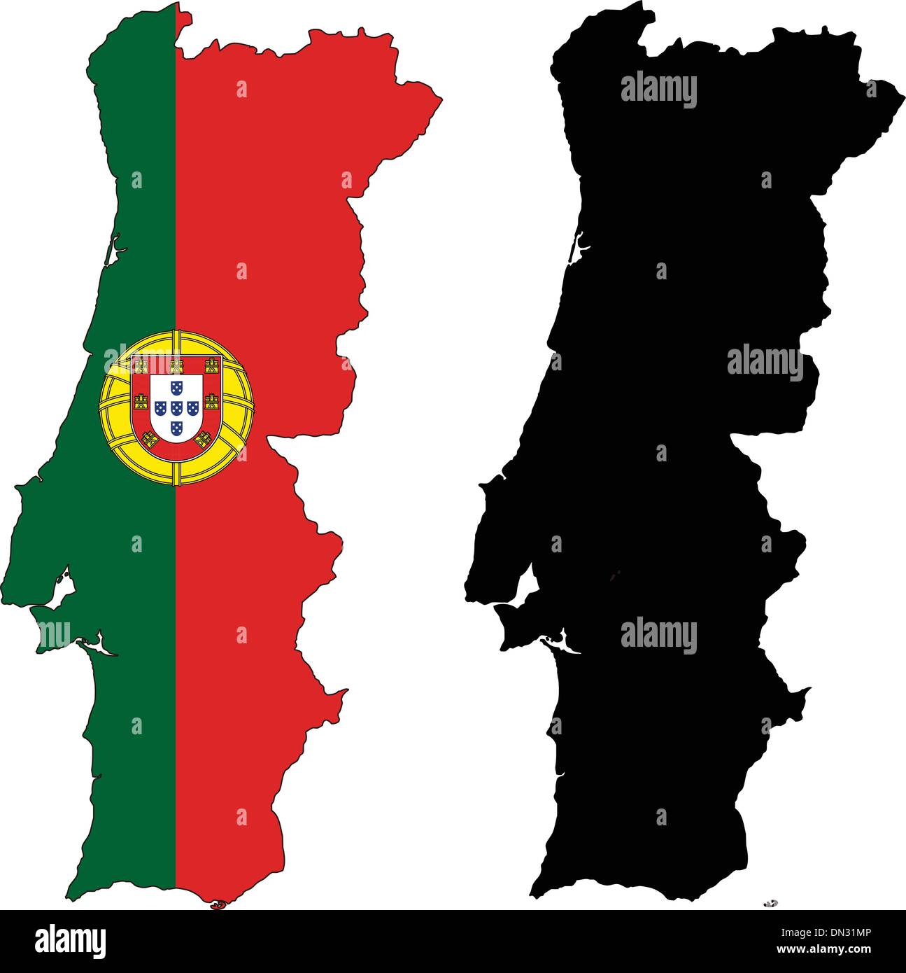 Portugal outline Stock Vector Images - Alamy