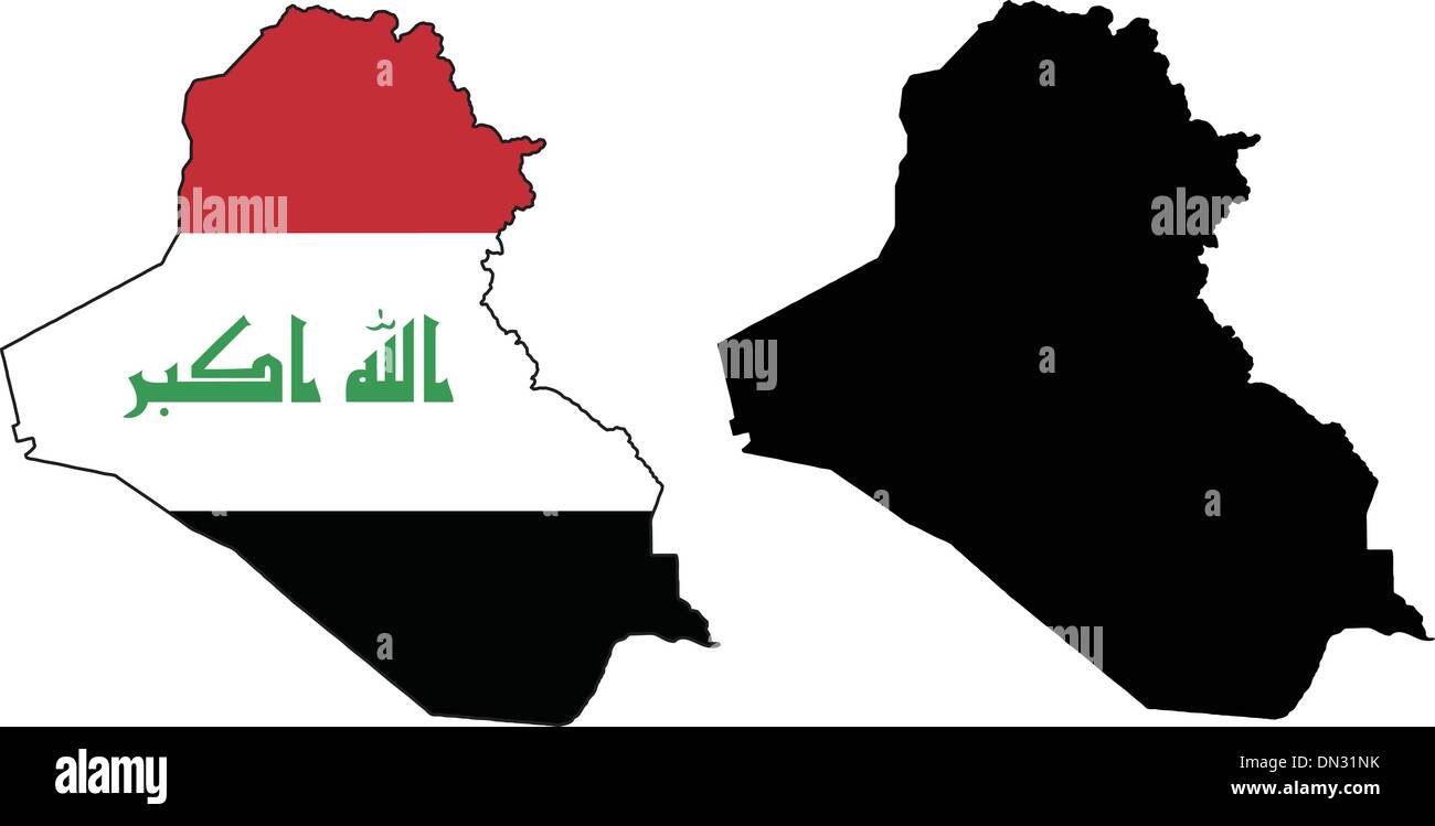 Iraq outline flag hi-res stock photography and images - Alamy