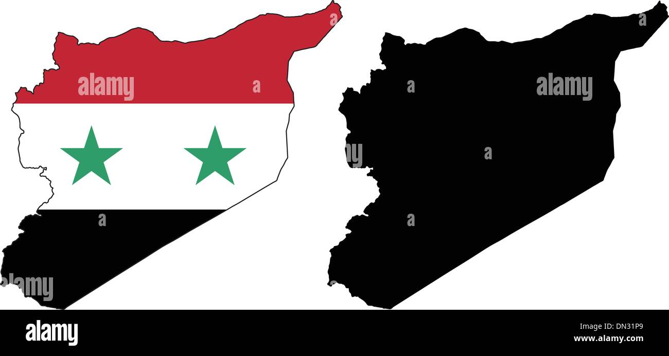Syria country black outline Stock Vector Images - Alamy