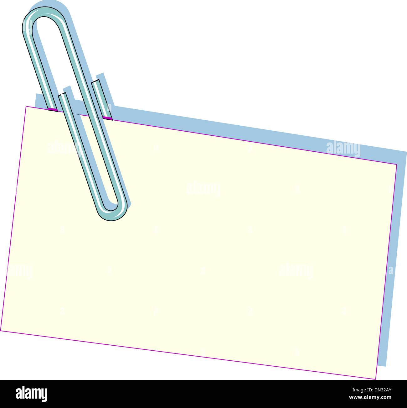 Paper Clip And Note Stock Vector Image & Art - Alamy