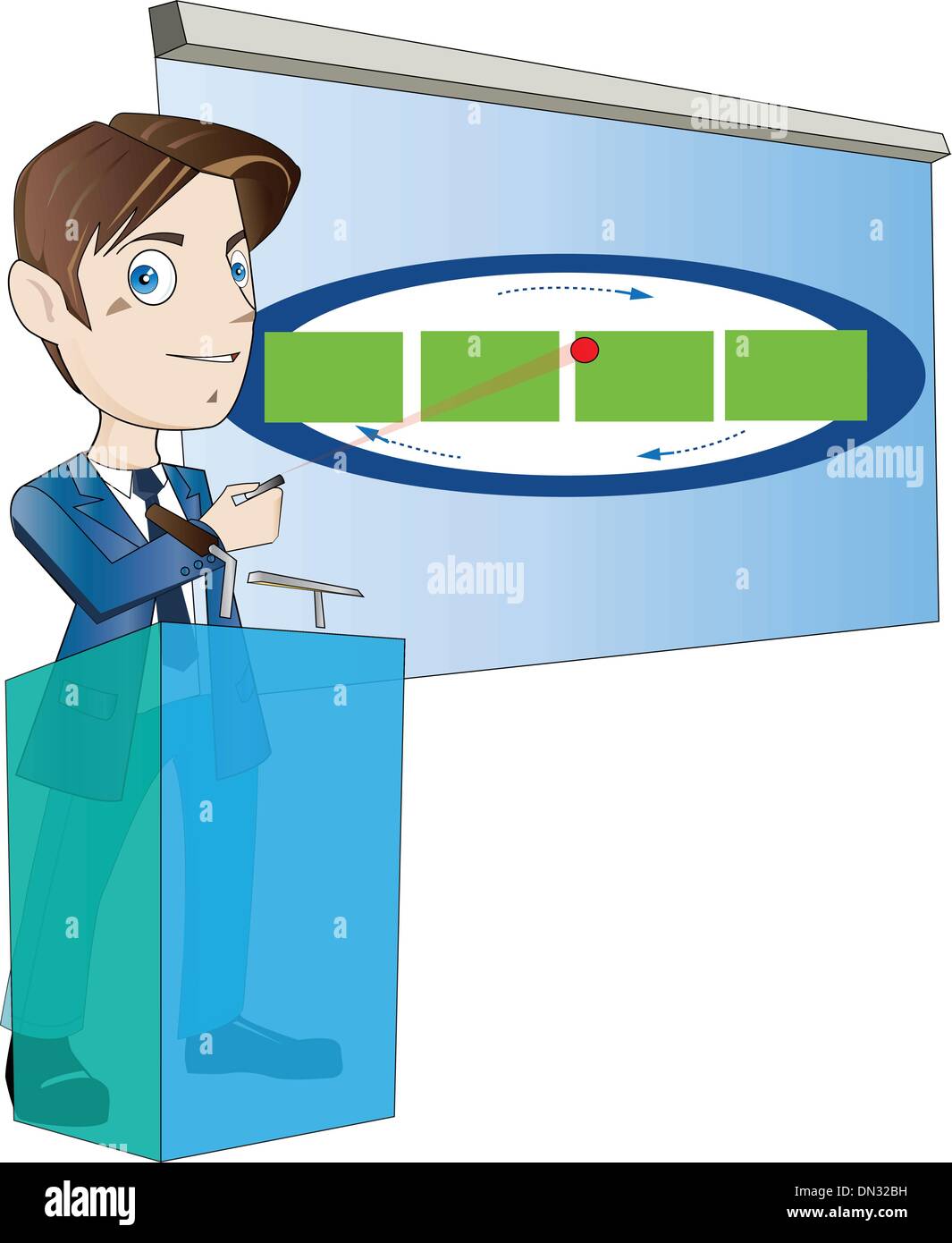 Cartoon business man give presentation hi-res stock photography and ...