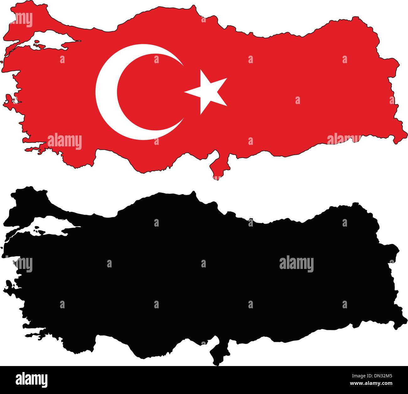 Turkey geography map Stock Vector Images - Alamy