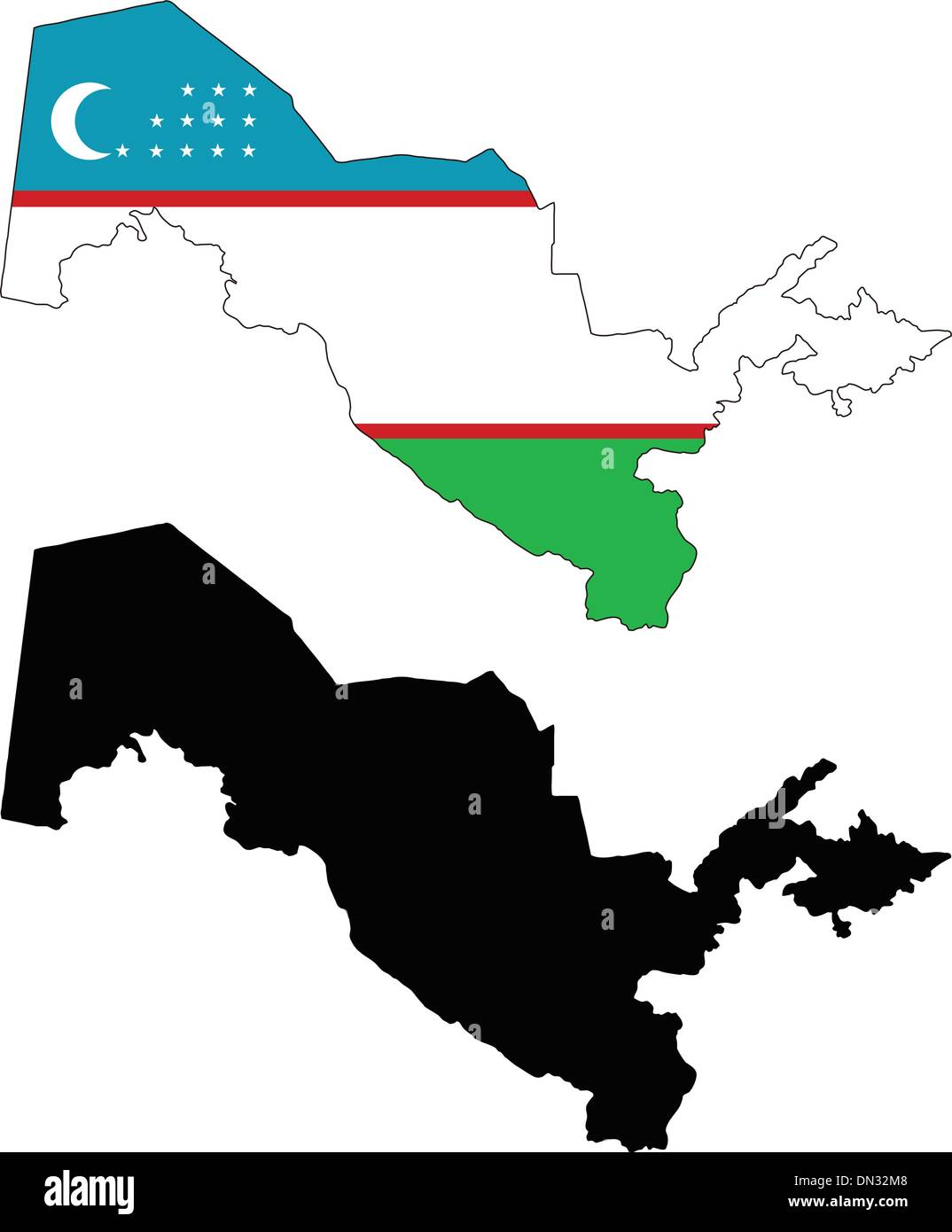 Shape country uzbekistan hi-res stock photography and images - Alamy