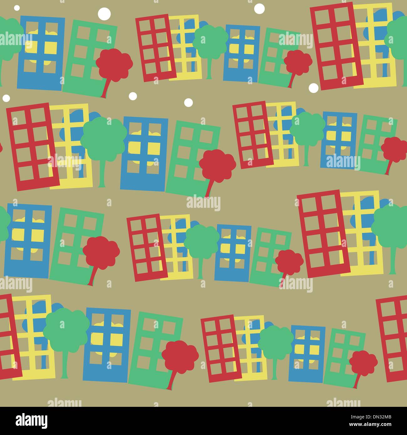 seamless pattern with cartoon town Stock Vector Image & Art - Alamy