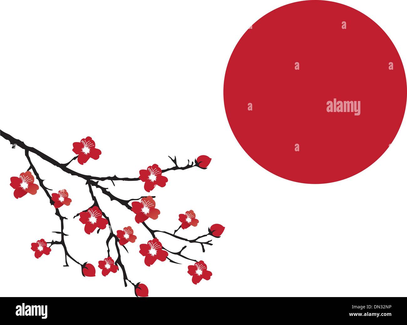 Cherry tree silhouette Cut Out Stock Images & Pictures - Alamy